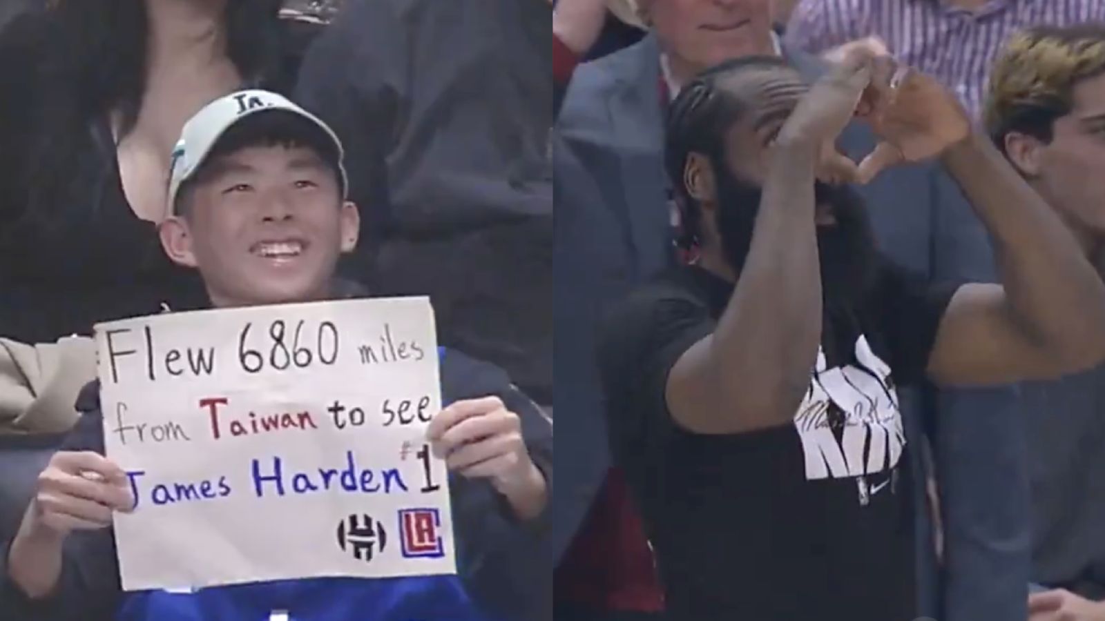 【影片】NBA / 臺灣球迷飛越6860英哩看Harden比賽 Harden場上愛心回應 | 籃球筆記