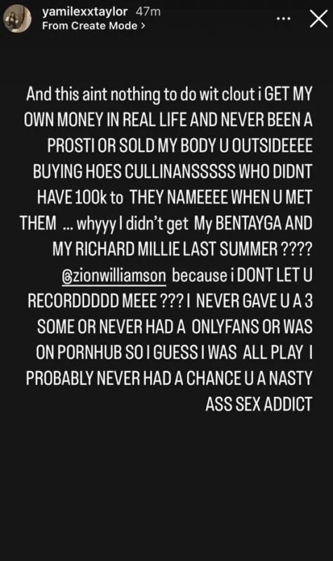 NBA/ 雪上加霜！又一女網紅控Zion劣行：你這個骯髒的性癮患 | 籃球筆記